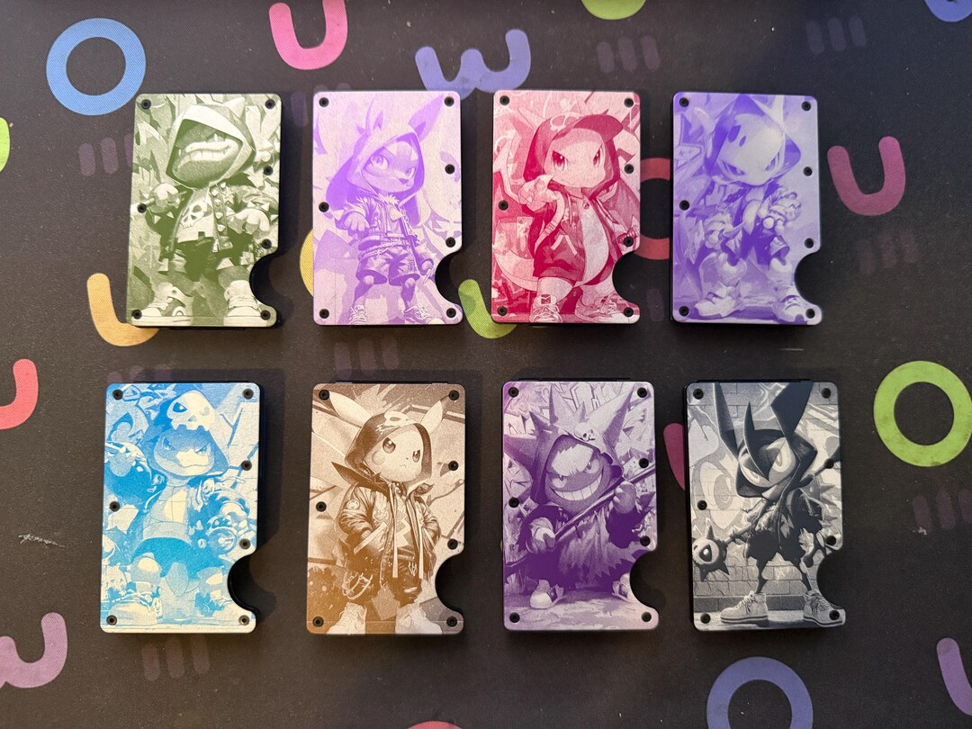 Cyberpunk Anime Monsters Minimalist Slim Metal RFID Aluminum Wallet ...