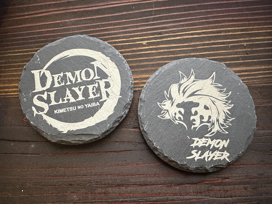 Demon Slayer Kimetsu No Yaiba Anime Slate Coaster - Etsy
