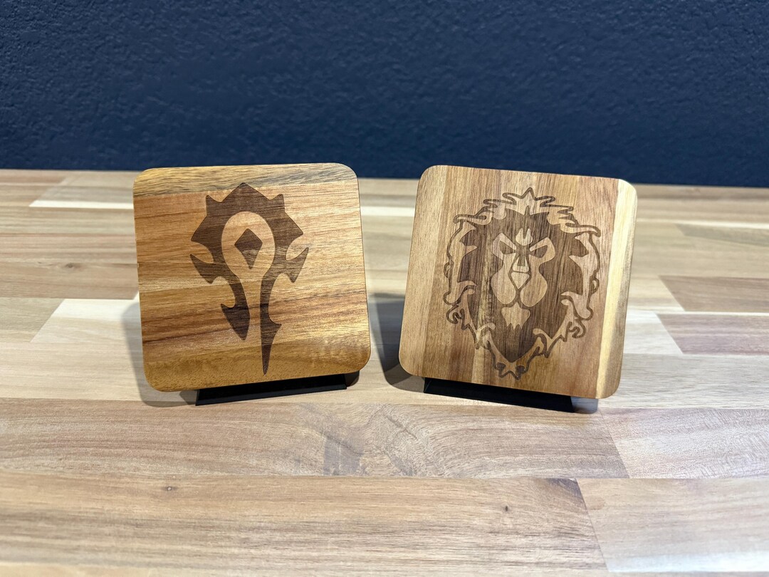 Wow Warcraft Horde/alliance Acacia Custom Coasters | Optional Name ...