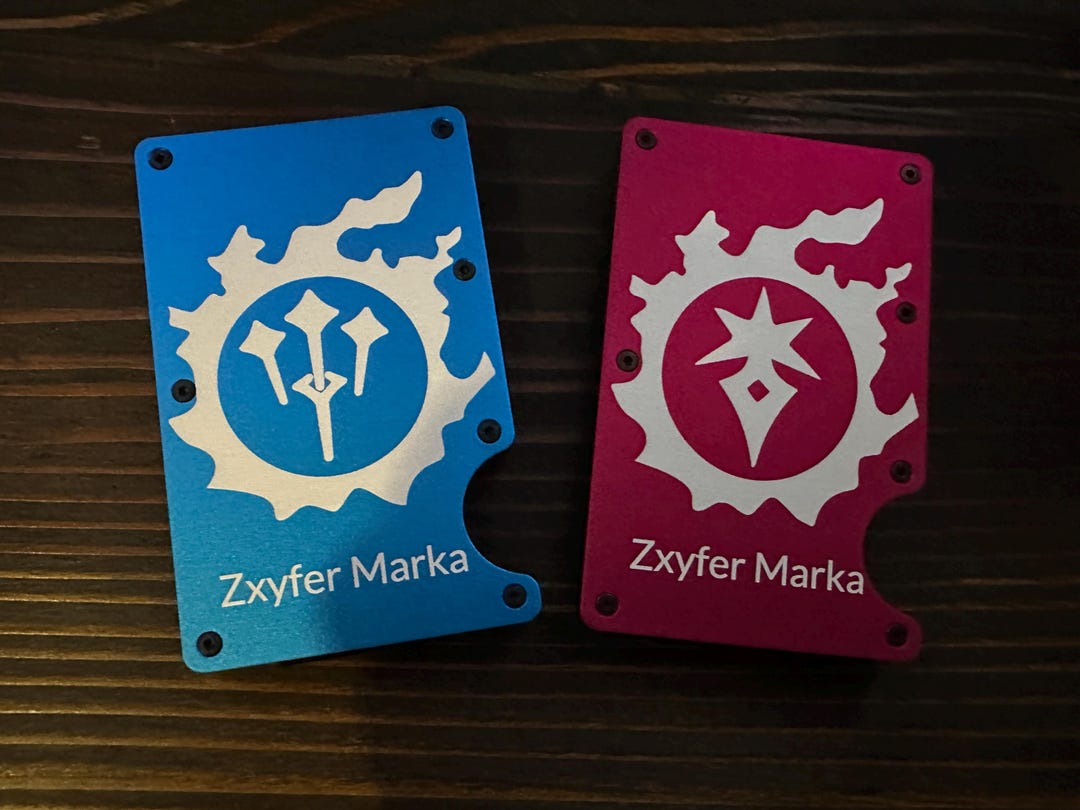 FFXIV Job Emblem Minimalist Slim Metal Aluminum Wallet | Optional Name ...