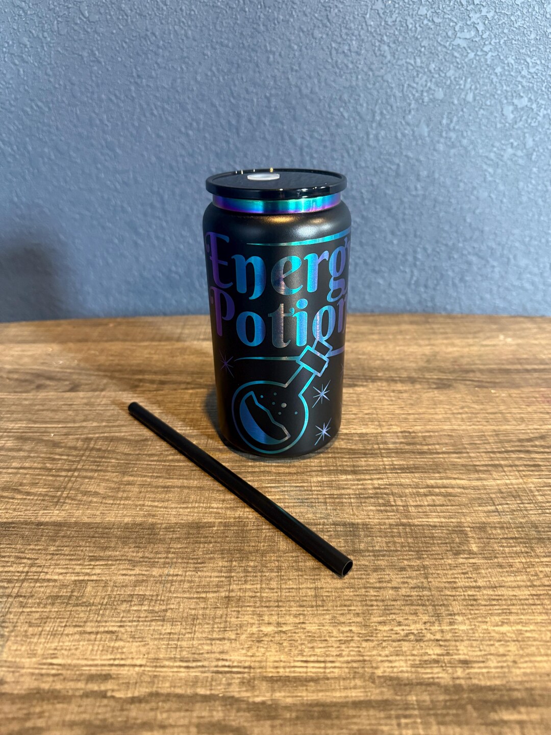 Energy Potion 16 Oz Iridescent Soda Can Style Tumbler W/lid and Straw ...