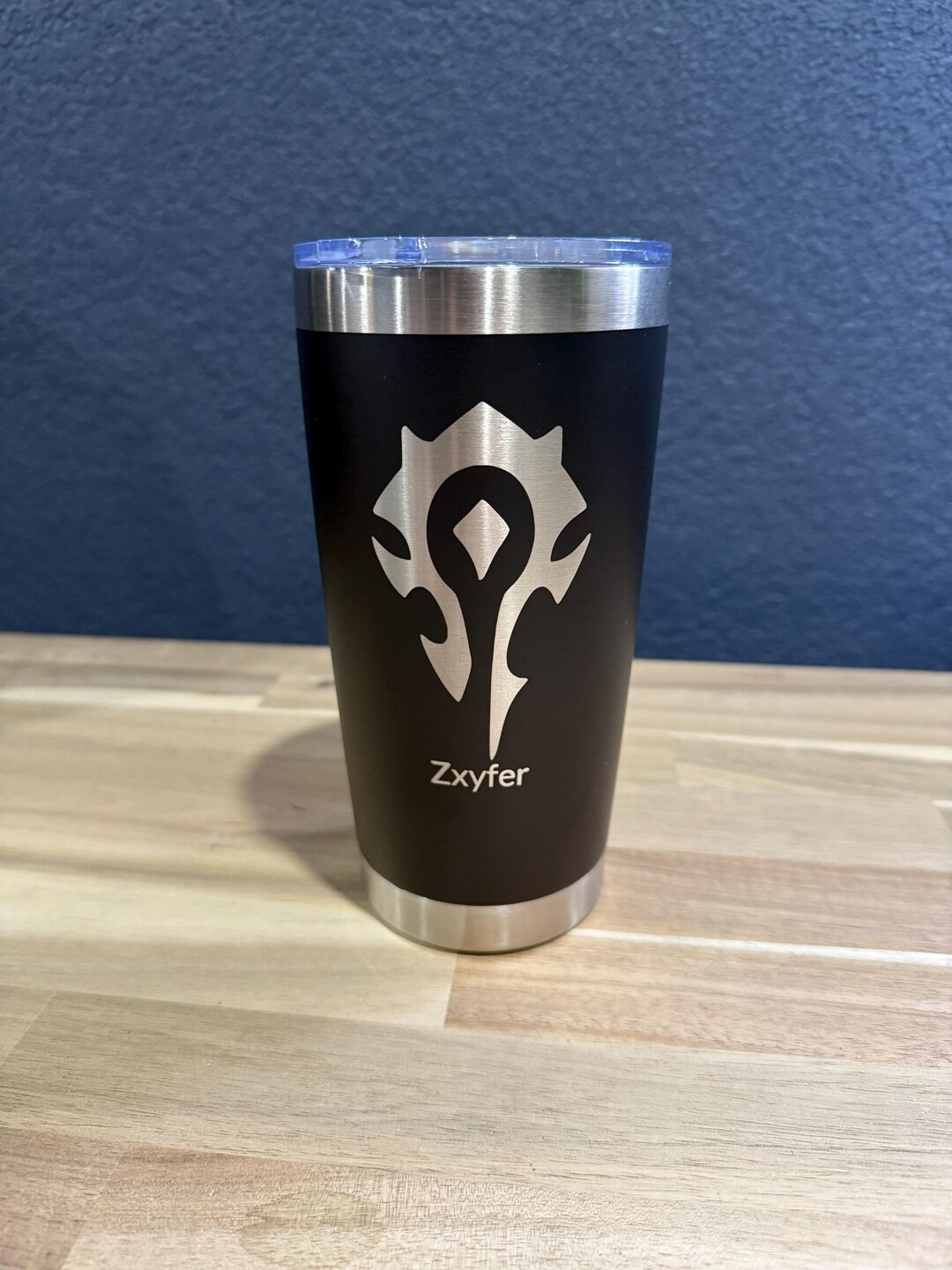 Wow Horde Emblem 20 Oz Stainless Steel Tumbler With Lid | Customizable ...