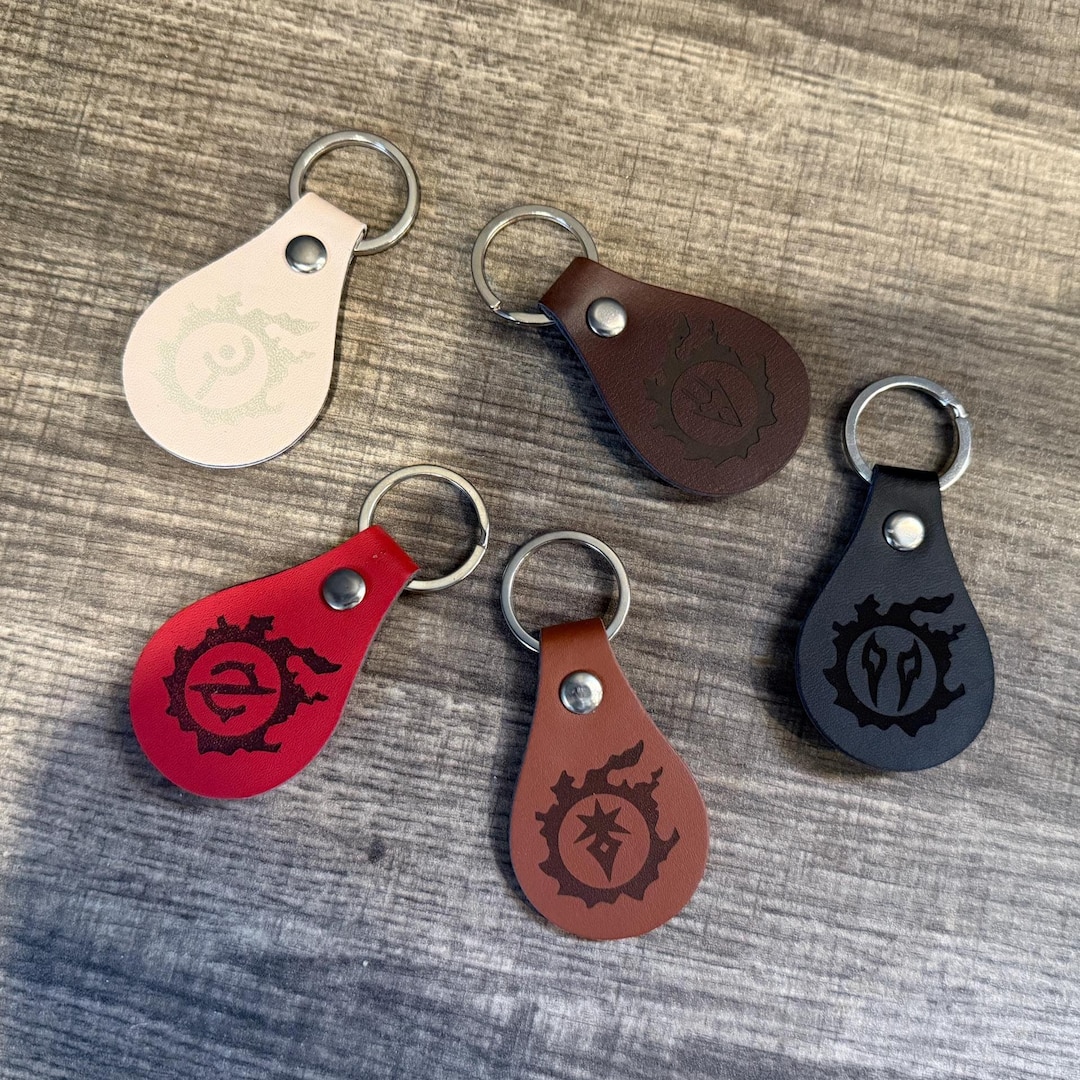 FFXIV PU Leather Job Meteor Keychain Fob Icon Logo Soul FF14, MMO Gift ...