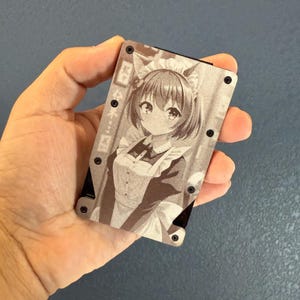 Your Custom Anime Waifu Minimalist Slim Metal Aluminum Wallet ...