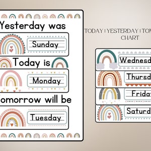 DIGITAL DOWNLOAD Boho Rainbow Theme All About Today Calendar | Circle ...