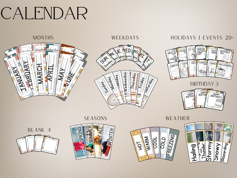 DIGITAL DOWNLOAD Boho Rainbow Theme All About Today Calendar | Circle ...