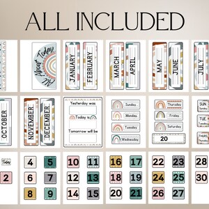 DIGITAL DOWNLOAD Boho Rainbow Theme All About Today Calendar | Circle ...