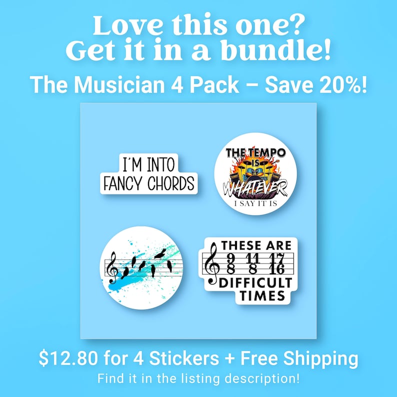 These Are Difficult Times Sticker, Funny Music Percussion Counting ...