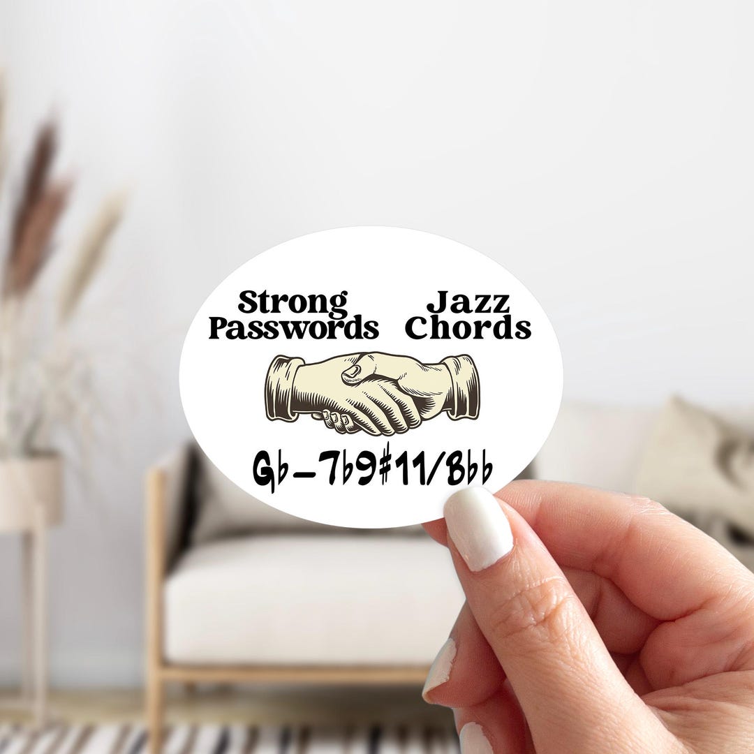 Jazz Chord Password Sticker, Funny Music Theory Nerd Label, Humorous ...