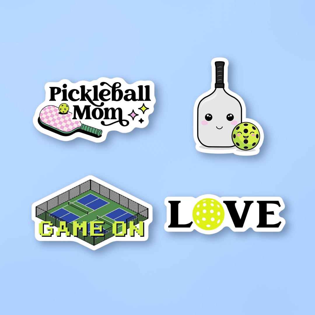 Pickleball Fan Club 4 Pack Sticker Bundle, Fun Quirky Racket Sport ...