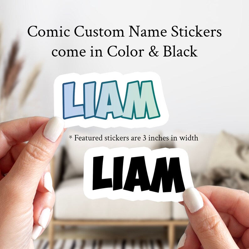 Comic Style Custom Name Sticker, Action Adventure Personalized Label ...