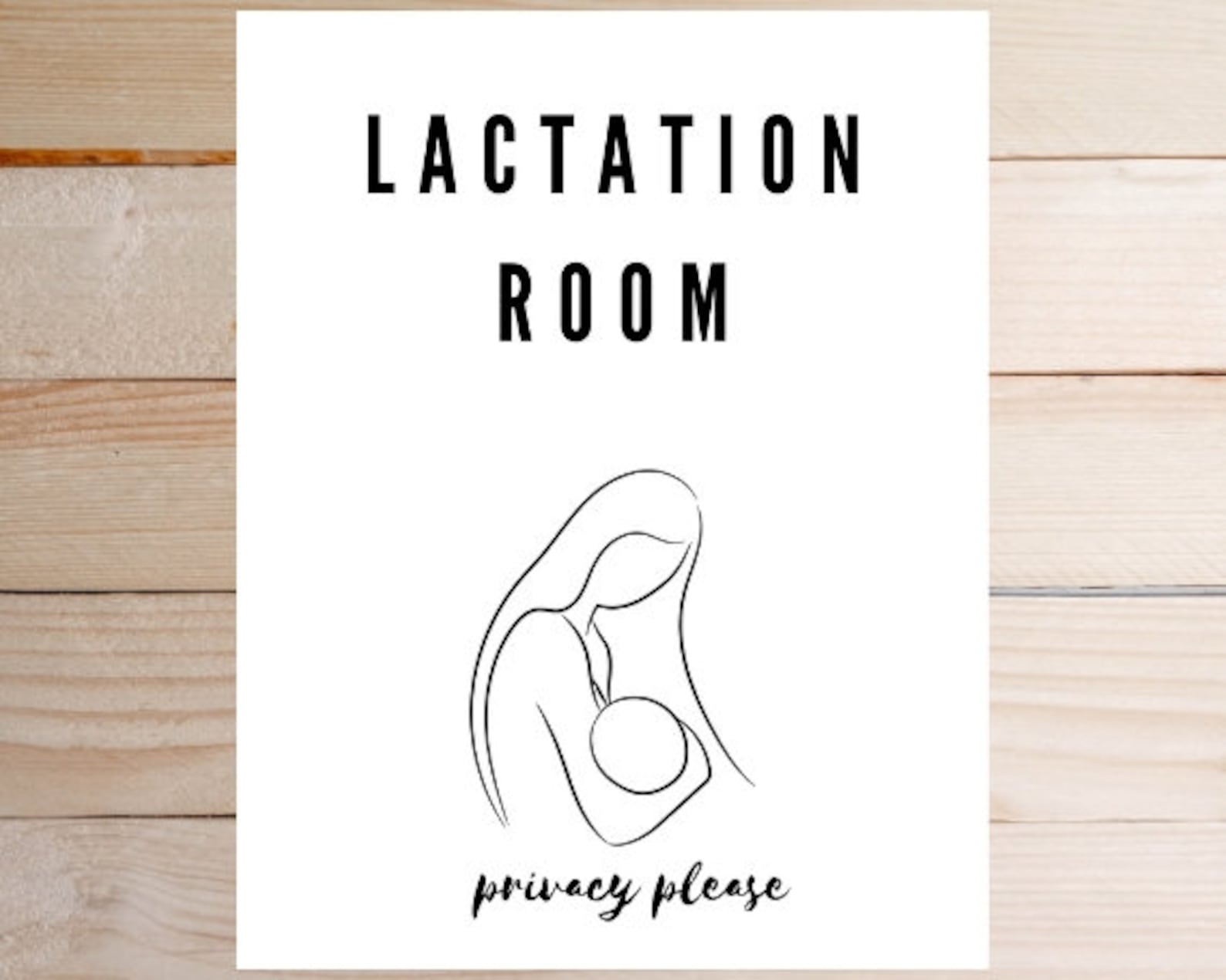 Lactation Room Privacy Please Door Sign Printable Simple Black and ...