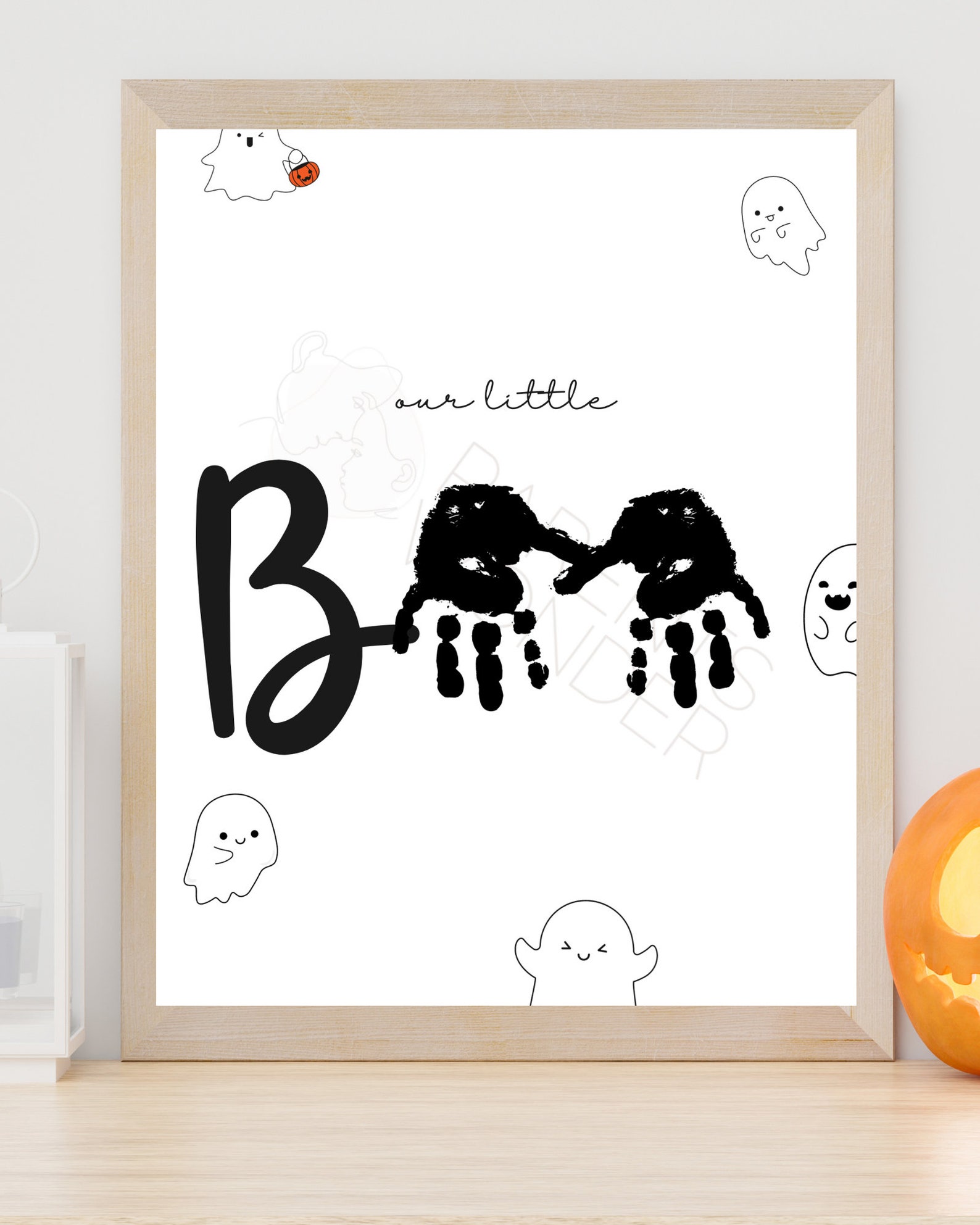 Our Little Boo Toddler Baby Halloween Handprint DIY Printable Craft - Etsy