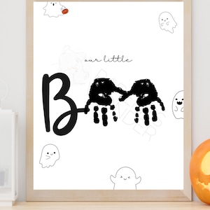 Our Little Boo Toddler Baby Halloween Handprint DIY Printable Craft - Etsy