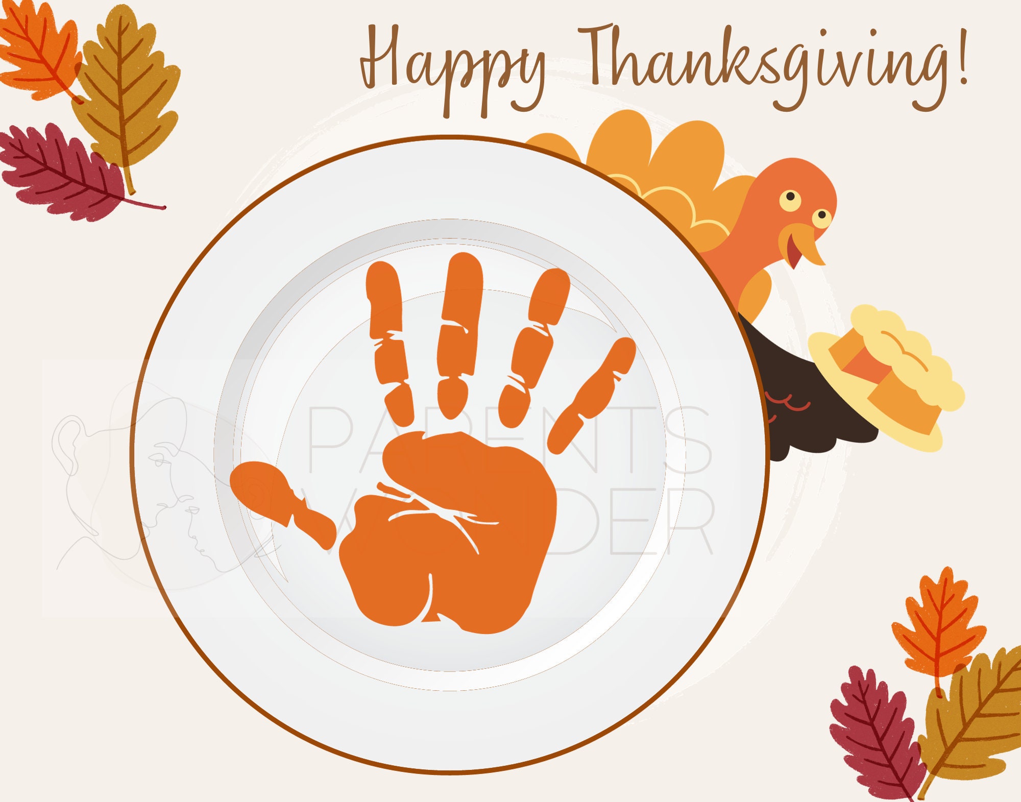 Thanksgiving Handprint Turkey Placemat: Keepsake Craft (digital ...