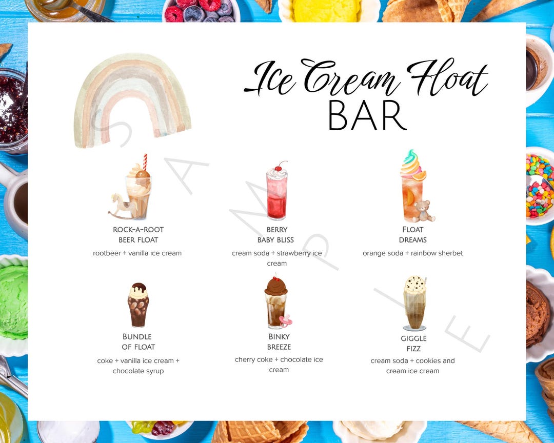 Baby Shower Ice Cream Float Bar Sign | Gender Neutral Decor (digital ...