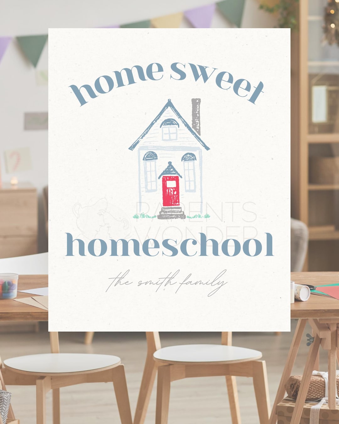 Personalized Home Sweet Homeschool Sign | Family Name Printable ...
