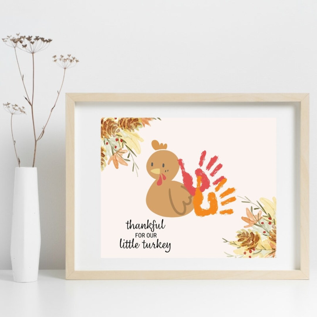 Manualidad imprimible con huella de mano de pavo para bebé y niño ...