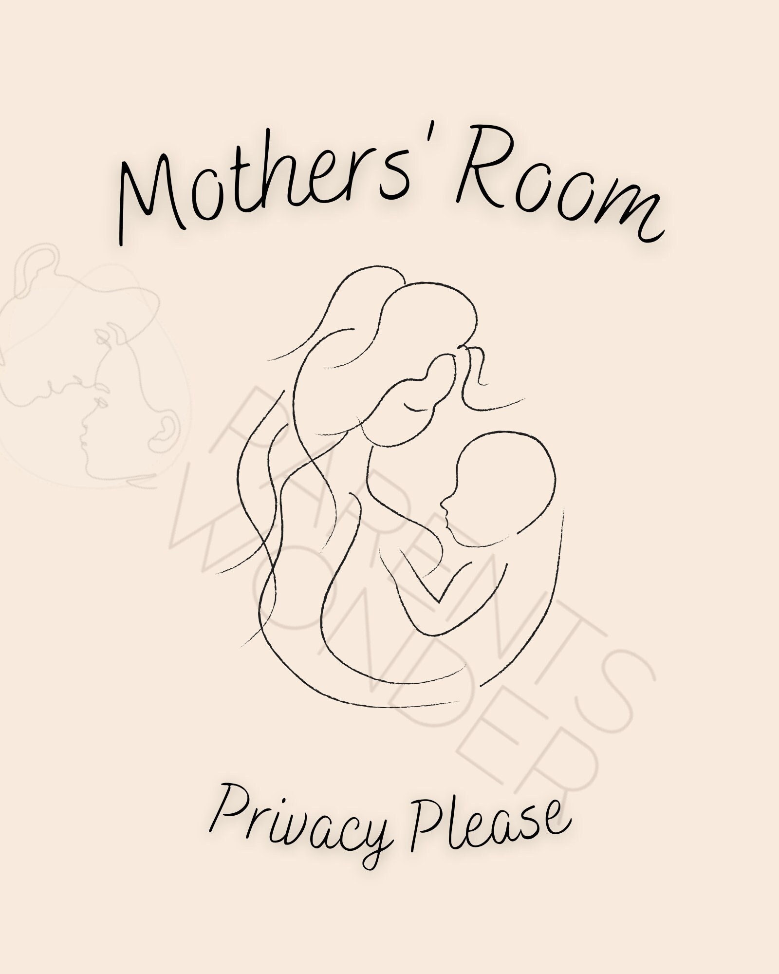 Mother's Room Mothers' Room Pumping Nursing Door Sign Classy Simple ...