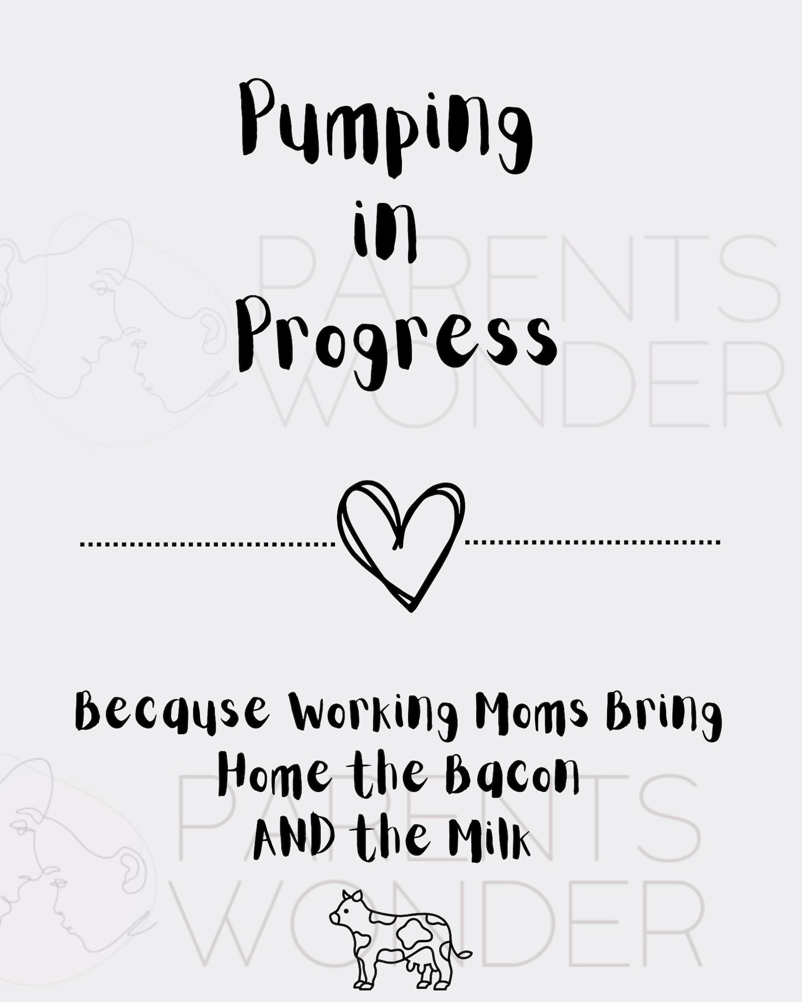 Pumping in Progress Silly Funny Door Sign Working Mama Lactation Room ...