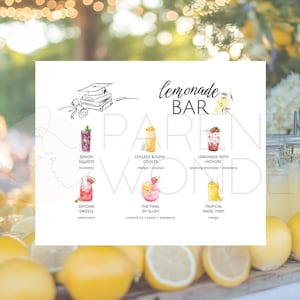 Graduation Lemonade Bar Sign – Digital Download | Class of 2025 Party ...