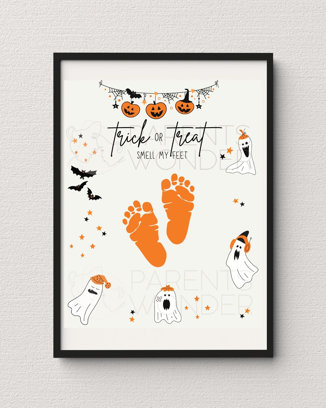 Trick or Treat Smell My Feet Baby Toddler Halloween Footprint DIY Craft ...
