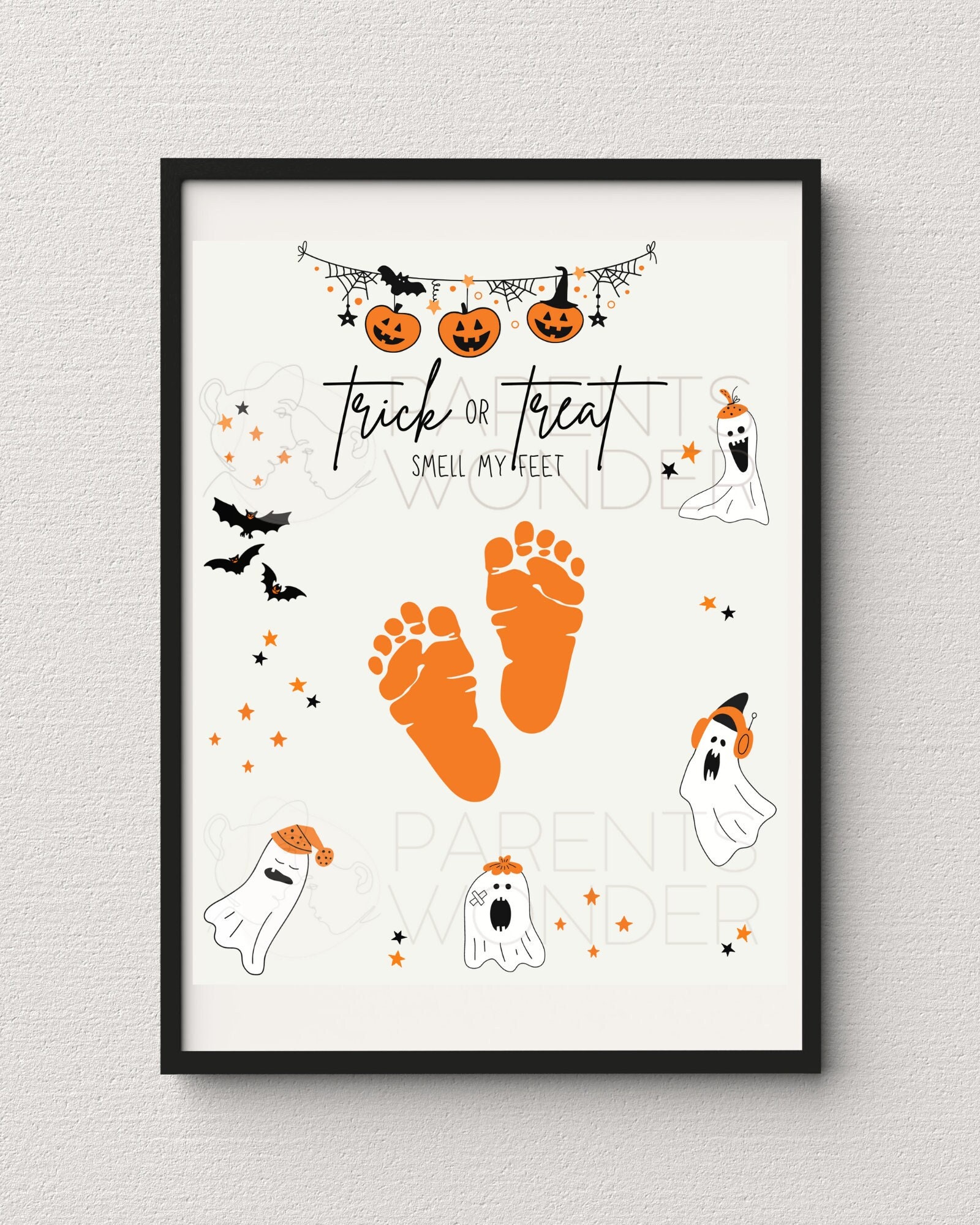Trick or Treat Smell My Feet Baby Toddler Halloween Footprint DIY Craft ...