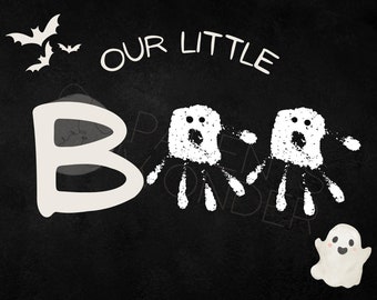 Our Little Boo Toddler Baby Halloween Handprint DIY Printable Craft - Etsy