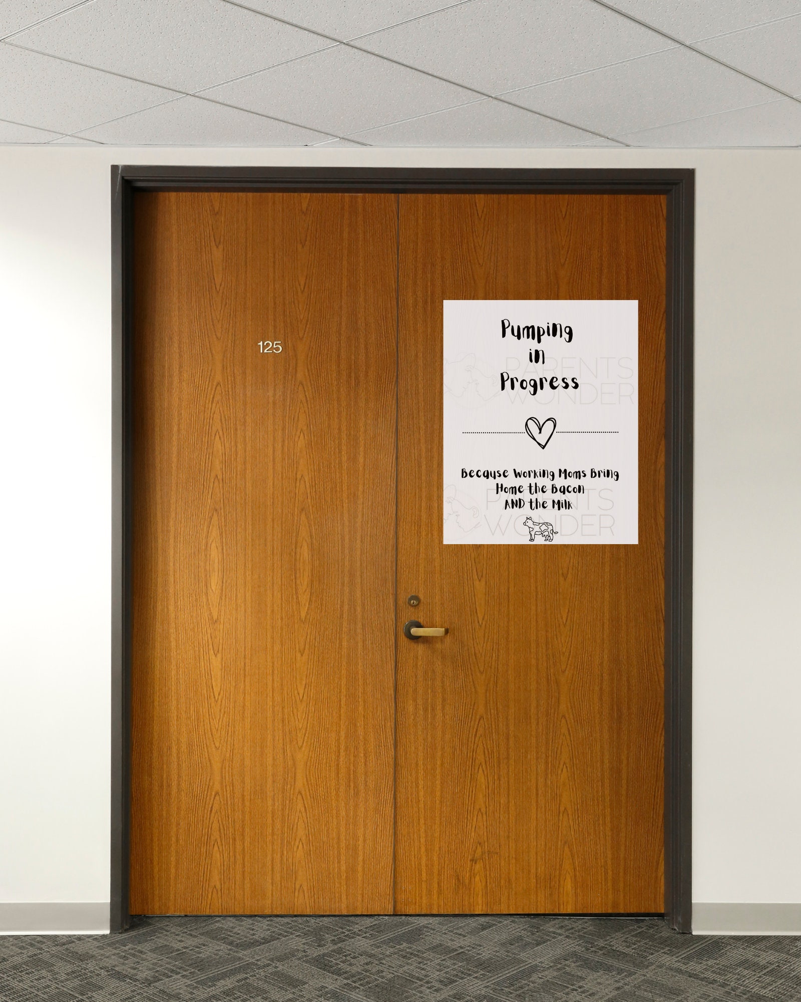 Pumping in Progress Silly Funny Door Sign Working Mama Lactation Room ...