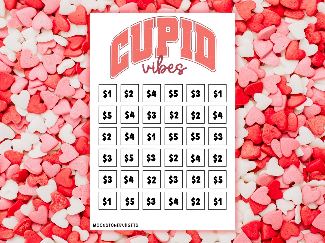 Cupid Vibes Printable Savings Challenge | Low Amount Savings Challenge ...