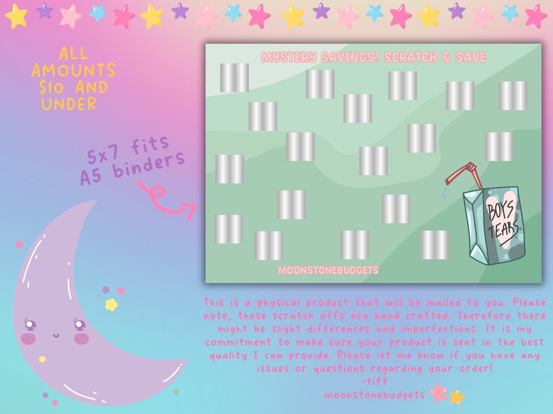 Mystery Scratch off Savings Challenge | Boys Tears Scratch off Savings ...