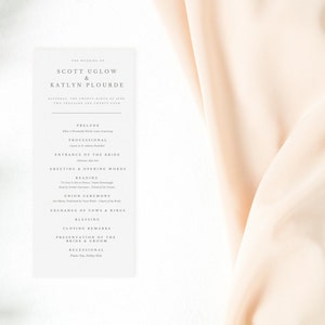 Modern Minimalist Wedding Program Template - Etsy
