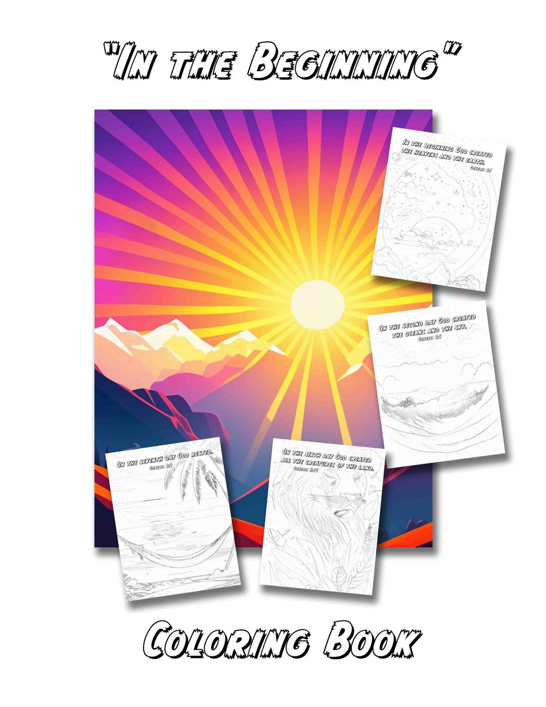 In the Beginning - Bible Verses Coloring Book - Etsy