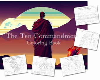 The Ten Commandments Posters, Coloring Pages, and Mini Book Set ...