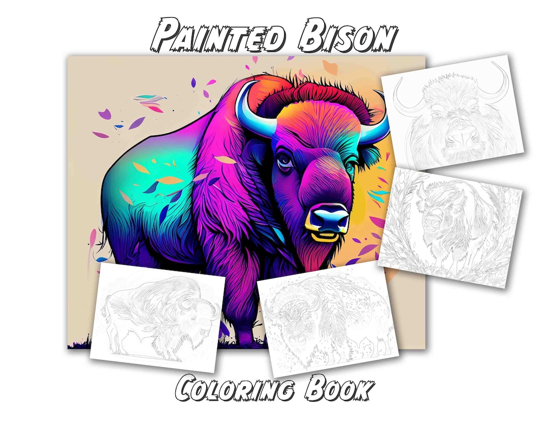 Painted Bison Coloring Book (digital Download) - Etsy