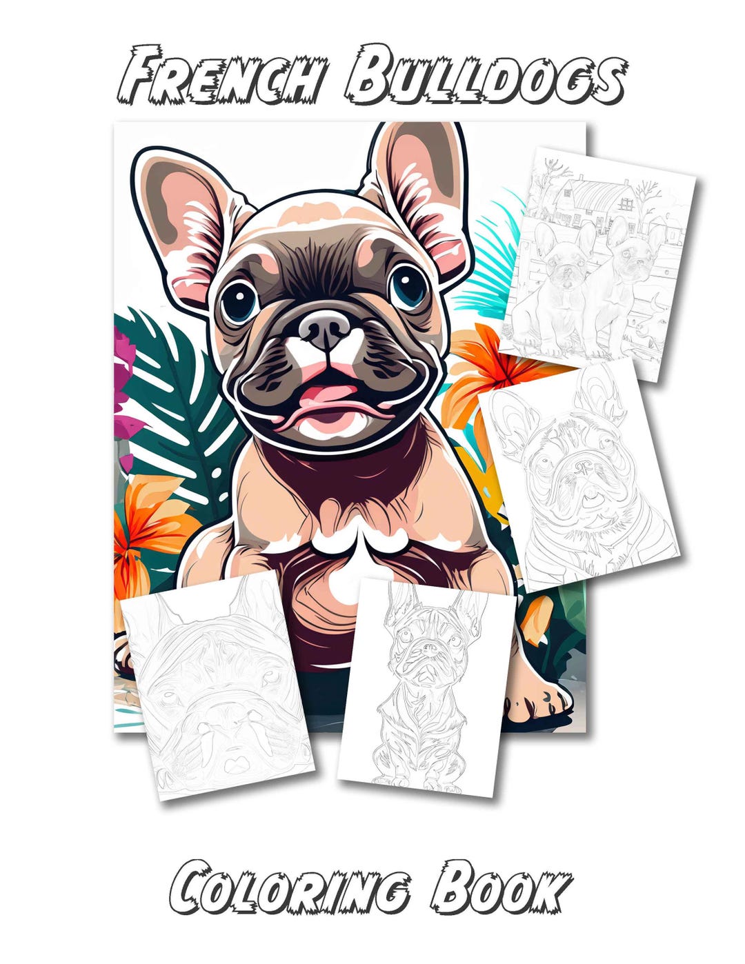French Bulldogs Coloring Book (digital Download) - Etsy