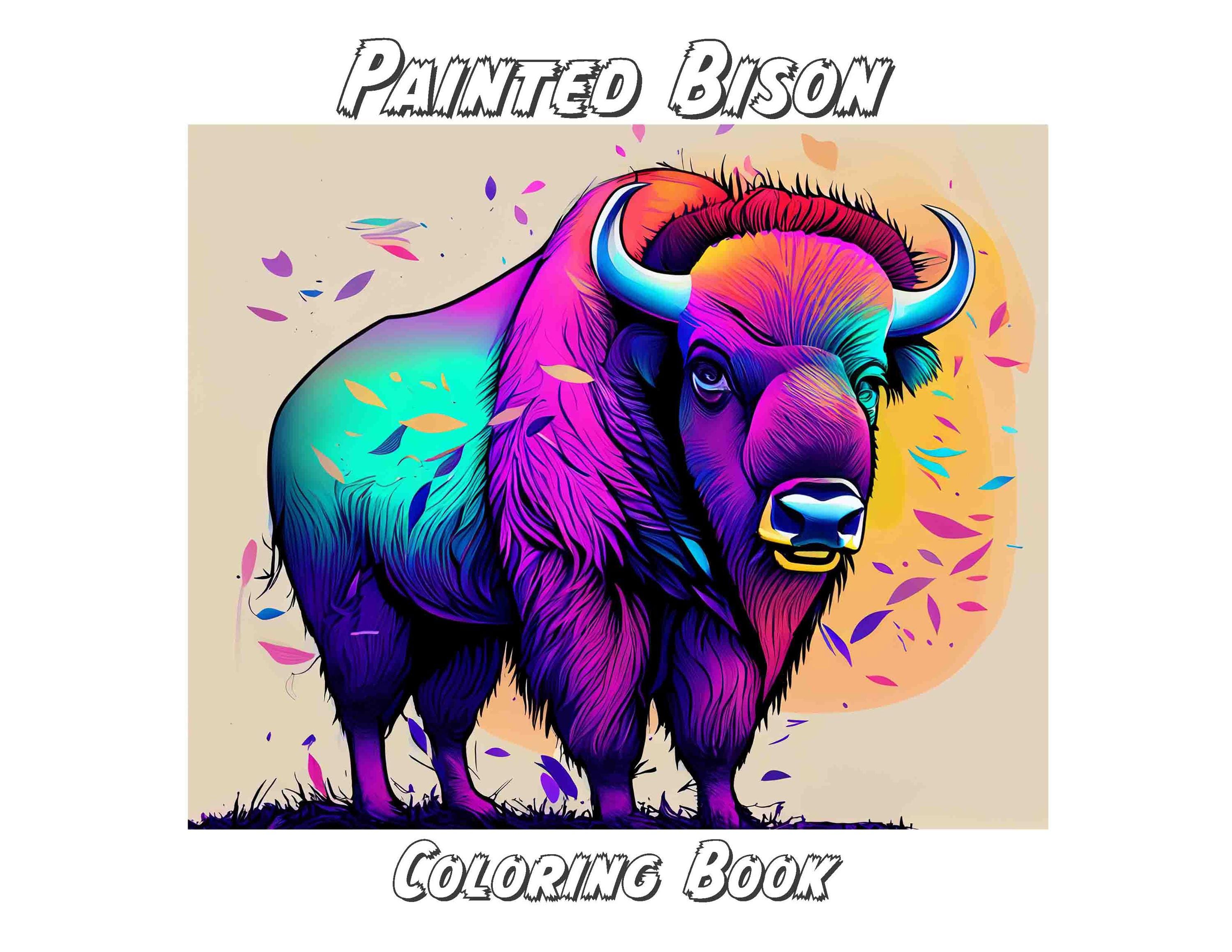 Painted Bison Coloring Book (digital Download) - Etsy