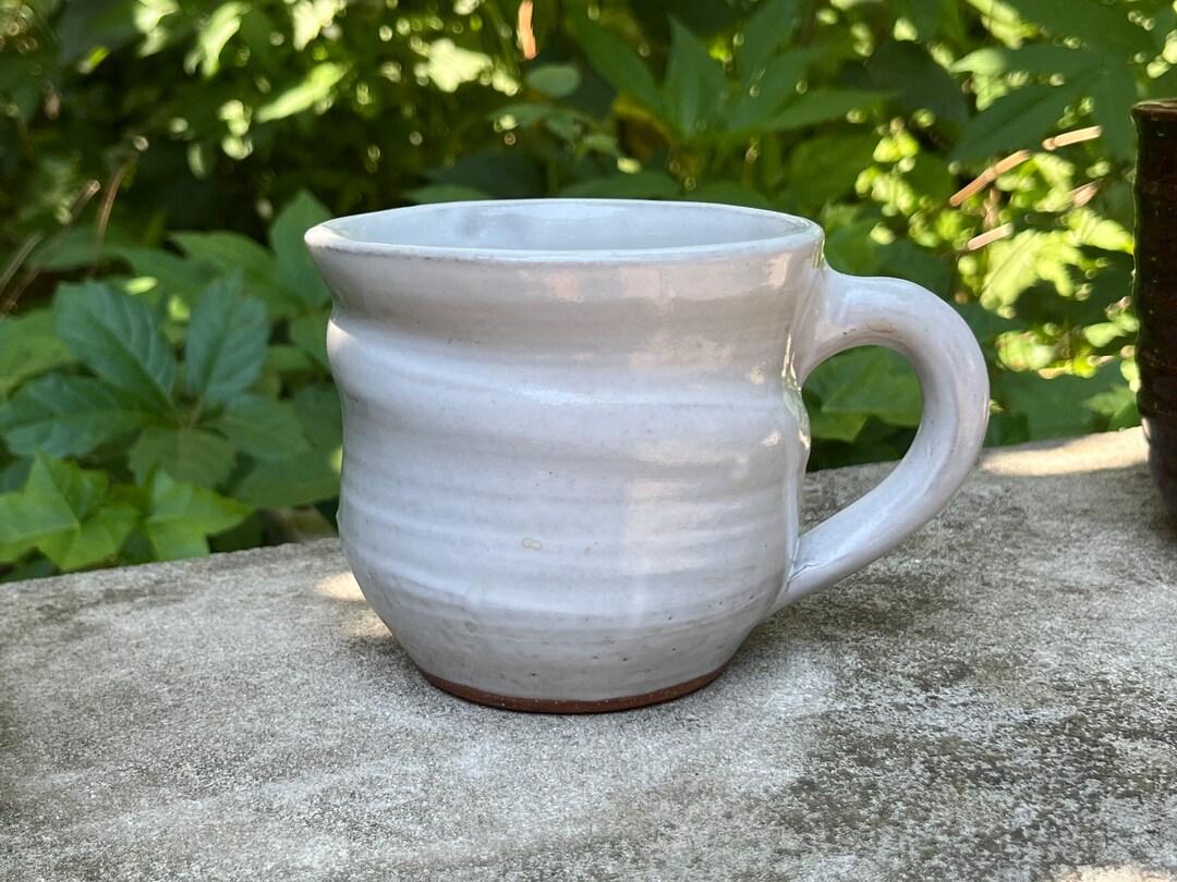 Red Stoneware Swirl Mug With White Glaze - Etsy