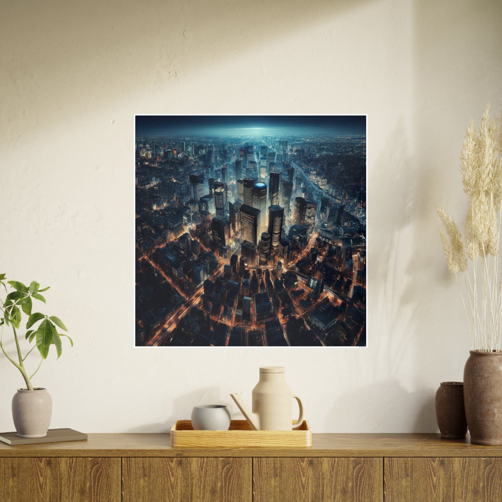 Urban Symphony Streetlight & Skylines Poster Art - Modern Cityscape ...