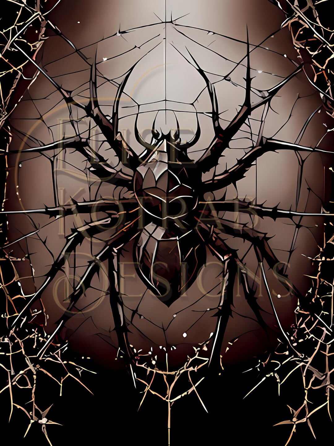 Obsidian Web Spider Art, Digital Art for Wallpaper and Posters ...