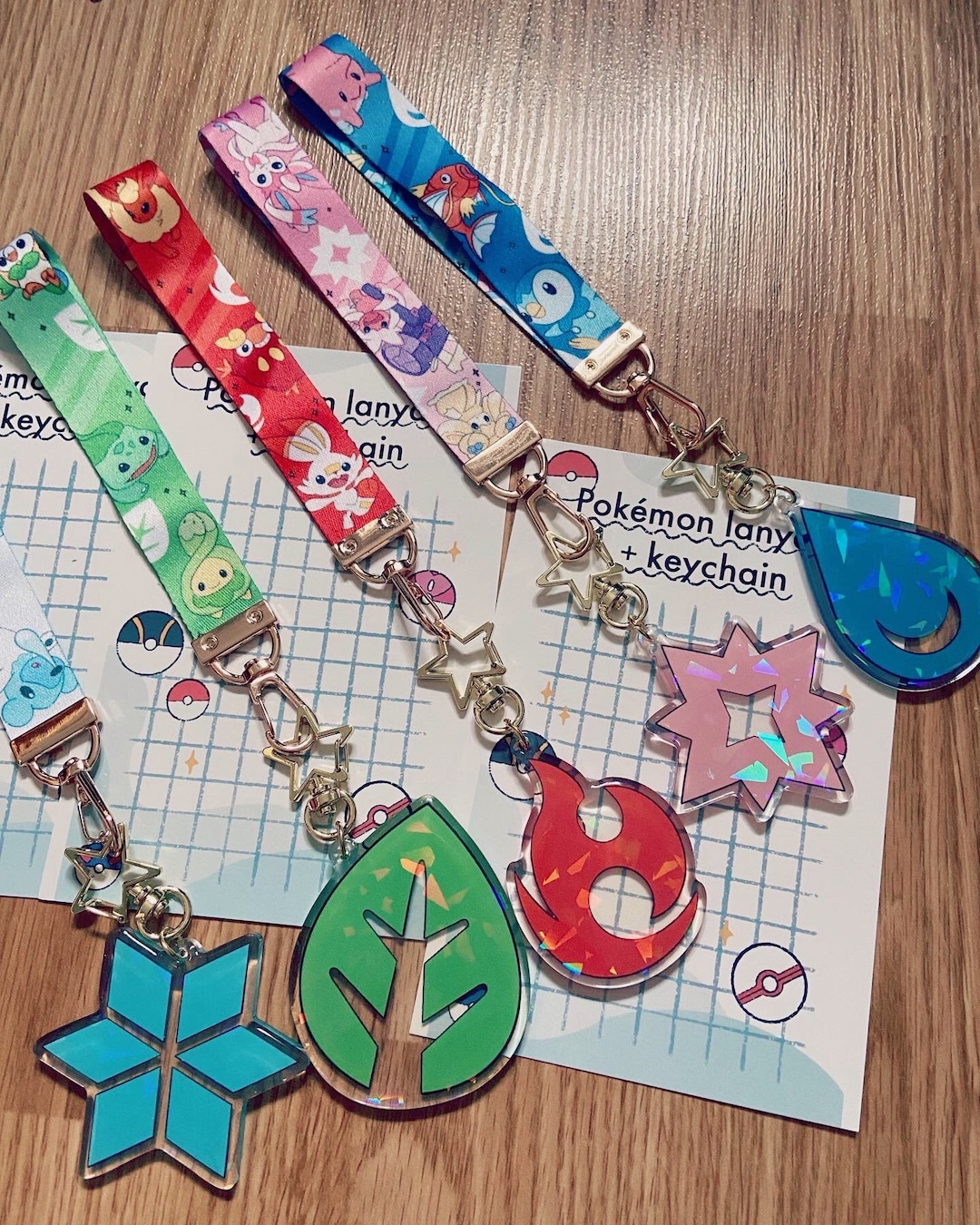 Pokémon Wristlet Lanyards With Charm - Etsy