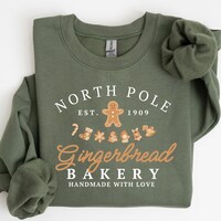 Gingerbread Bakery Sweatshirt, Gingerbread Sweatshirt, Trendy Christmas ...