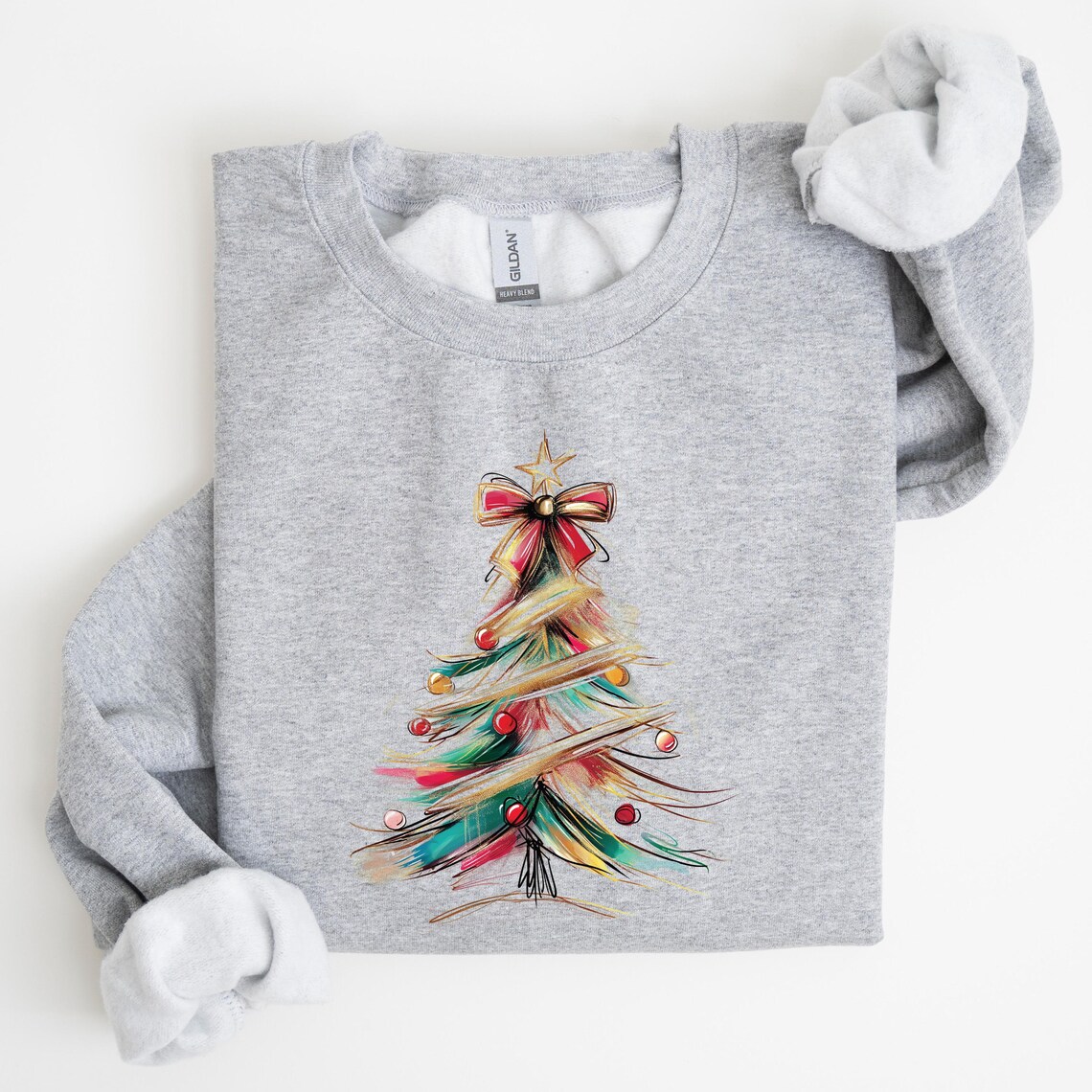 Watercolor Christmas Tree Sweatshirt, Christmas Shirt, Christmas Tree ...