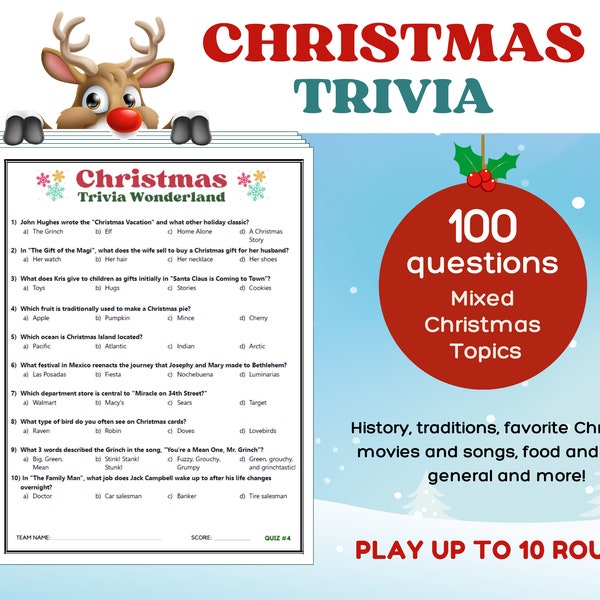 Christmas Trivia - Etsy