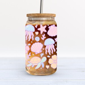Pastel Ocean Libbey Glass Wrap Png, 16oz Libbey Wrap Sublimation Design ...