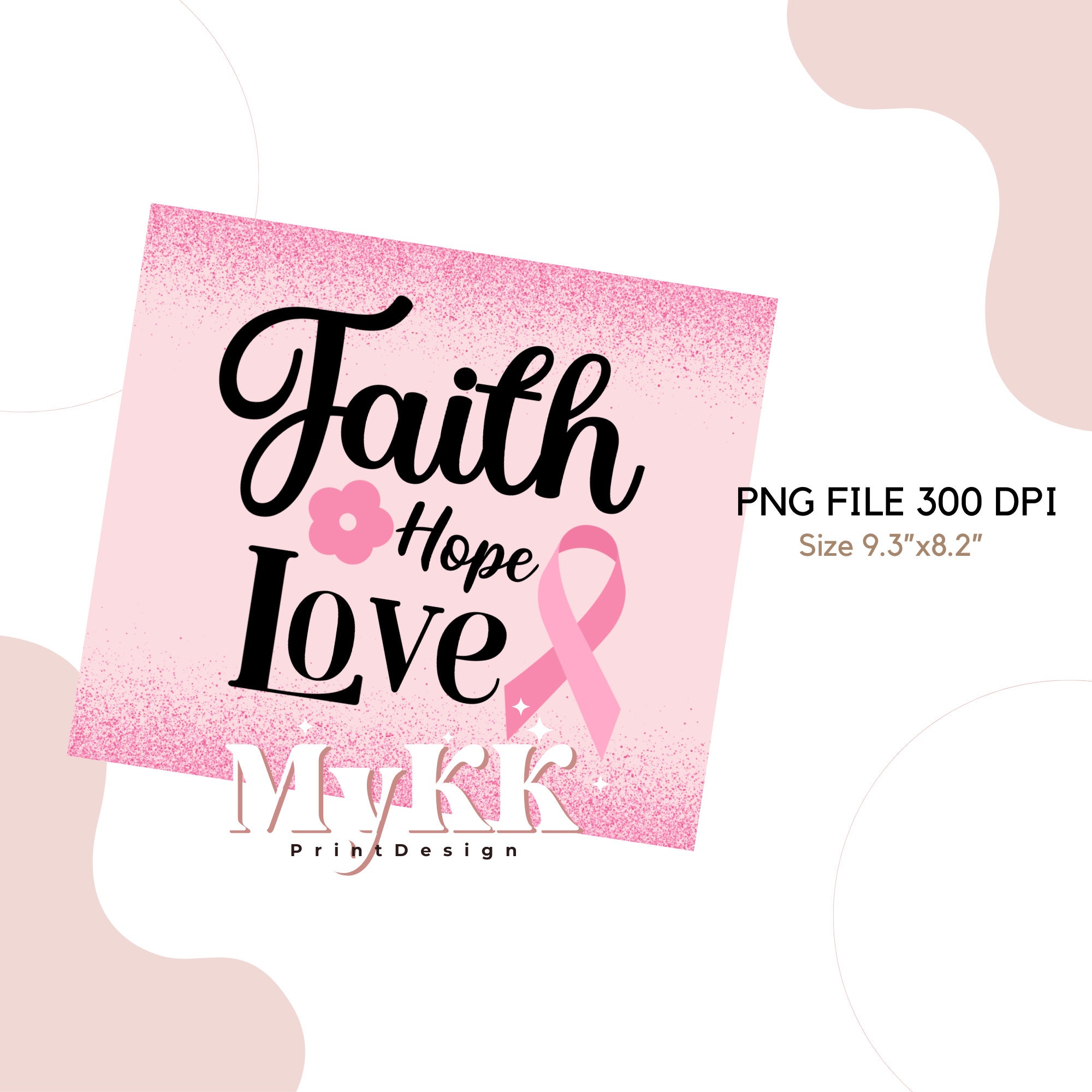 Pink Faith Hope Love Breast Cancer Awareness 20oz Skinny Tumbler Design ...