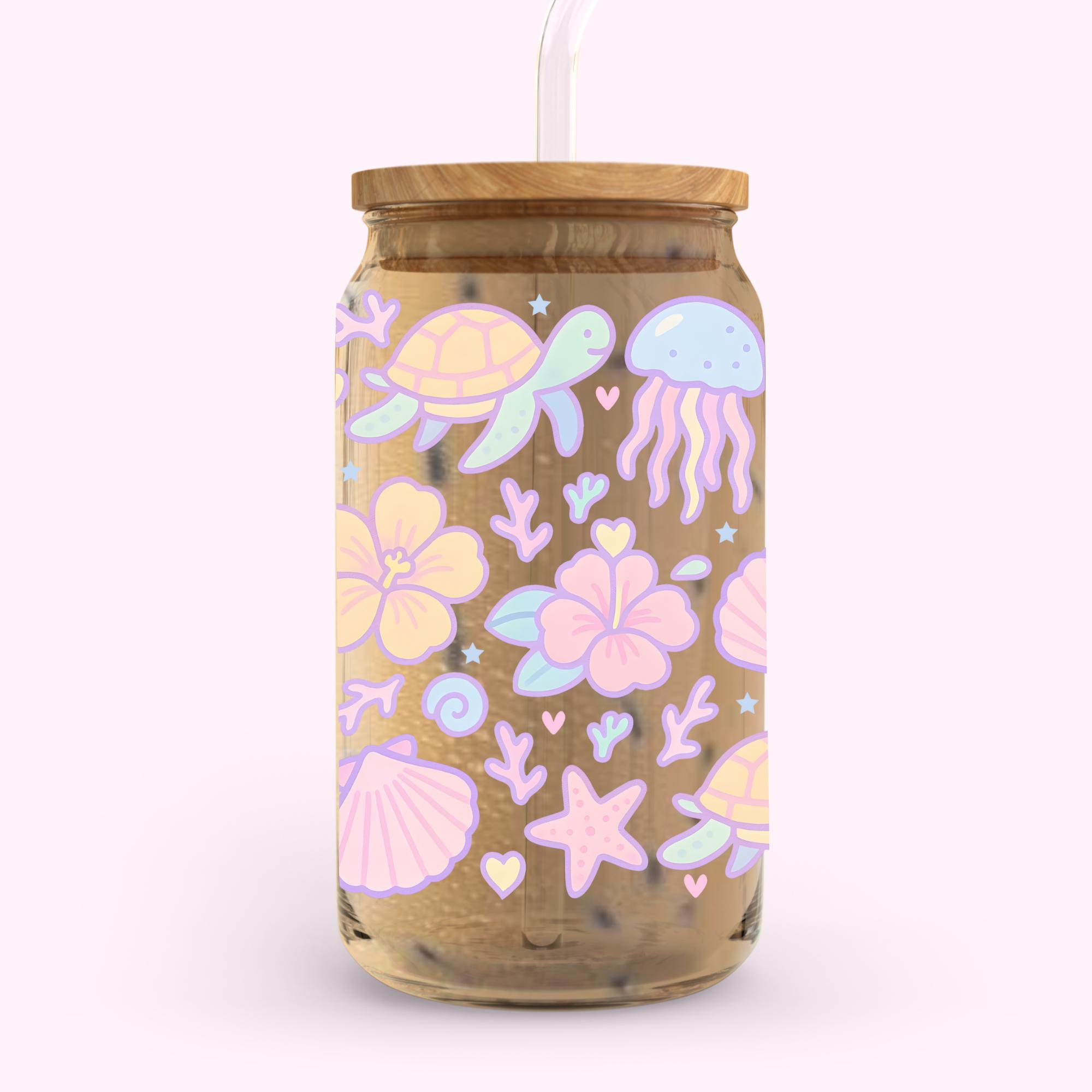 Pastel Ocean Libbey Glass Wrap Png, 16oz Libbey Wrap Sublimation Design ...
