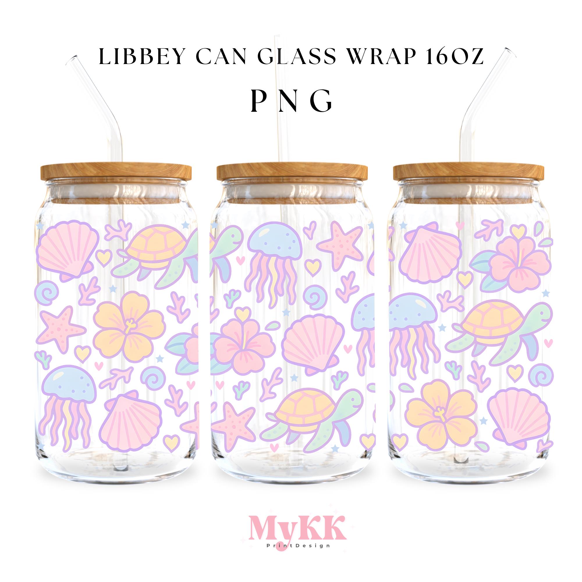 Pastel Ocean Libbey Glass Wrap Png, 16oz Libbey Wrap Sublimation Design ...
