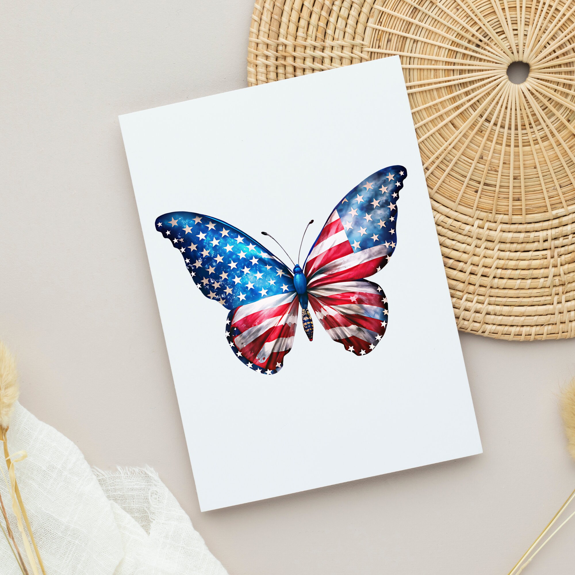 American Flag Butterfly Clipart, 4th of July Butterfly Clipart ...