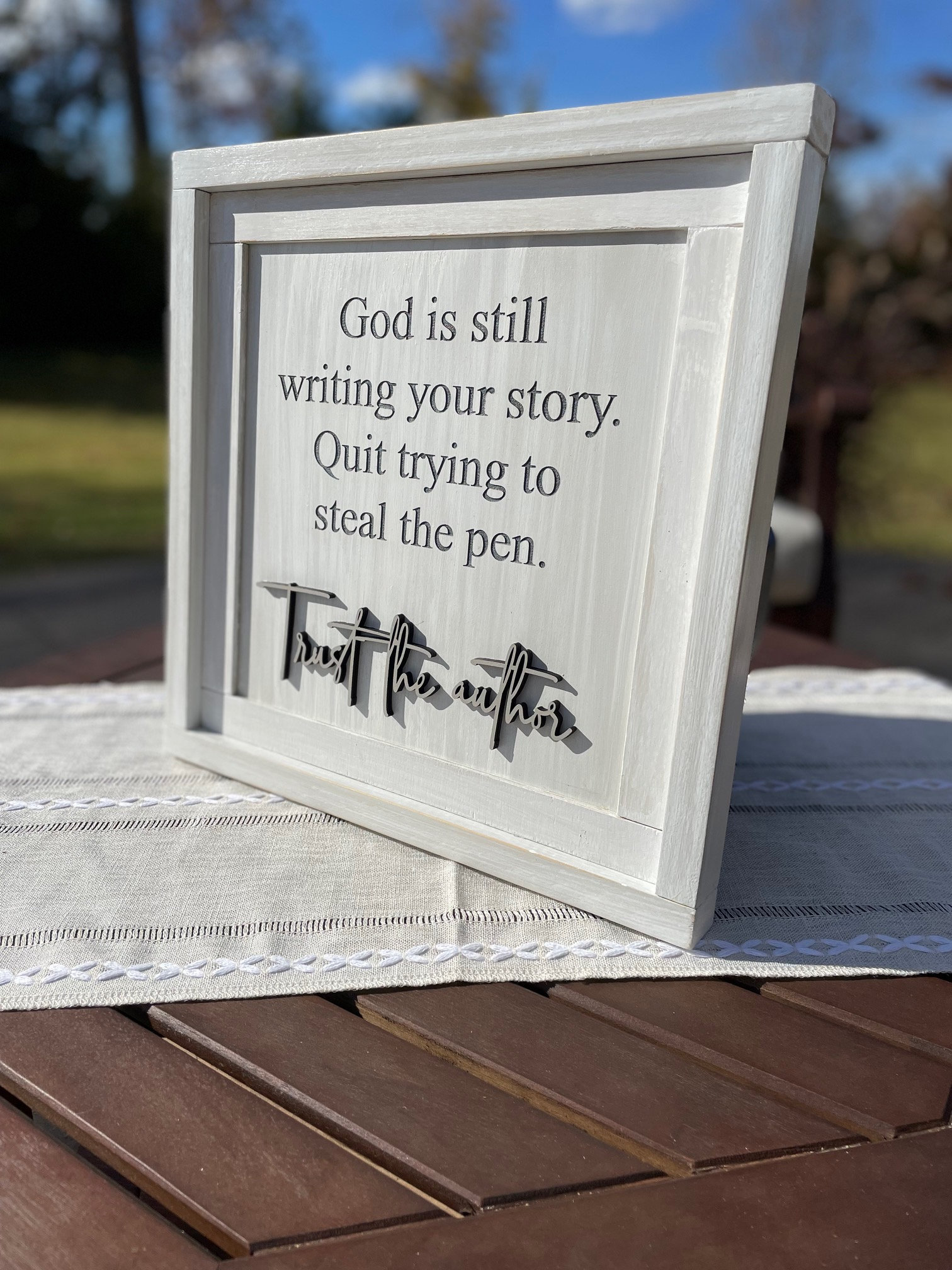 God is Still Writing Your Story Sign. Quit Trying to Steal the Pen ...